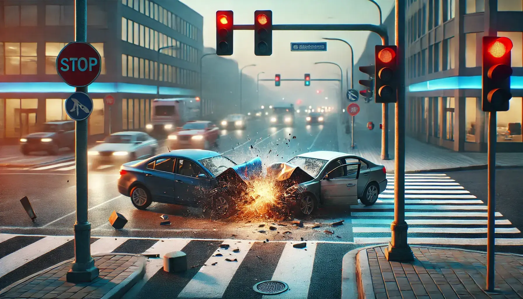 Who is at fault in an intersection accident?